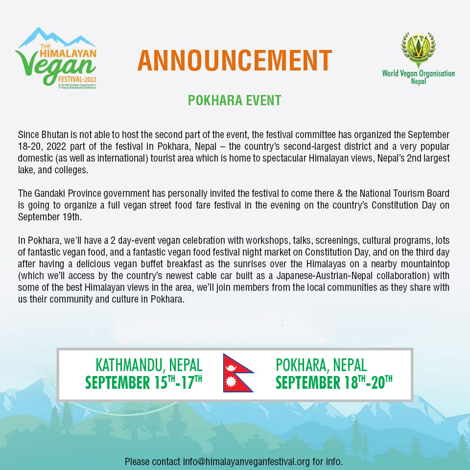 Pokhara Event Announcement - Himalayan Vegan Festival